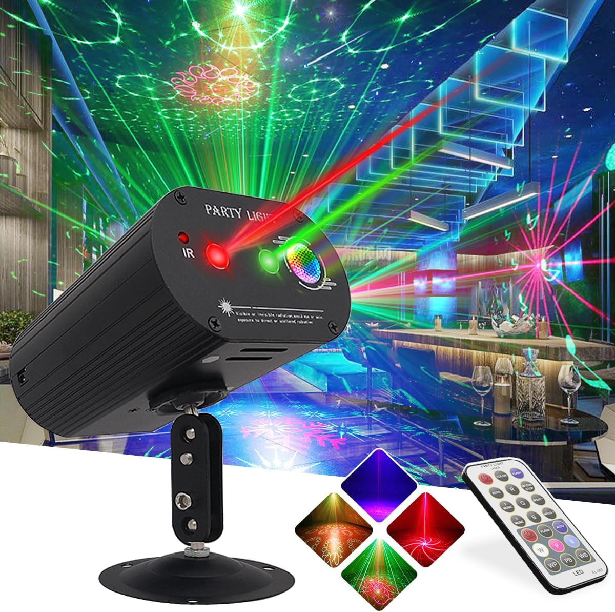RGB Sound Activated LED Disco Strobe Light - Remote Control | Party ...