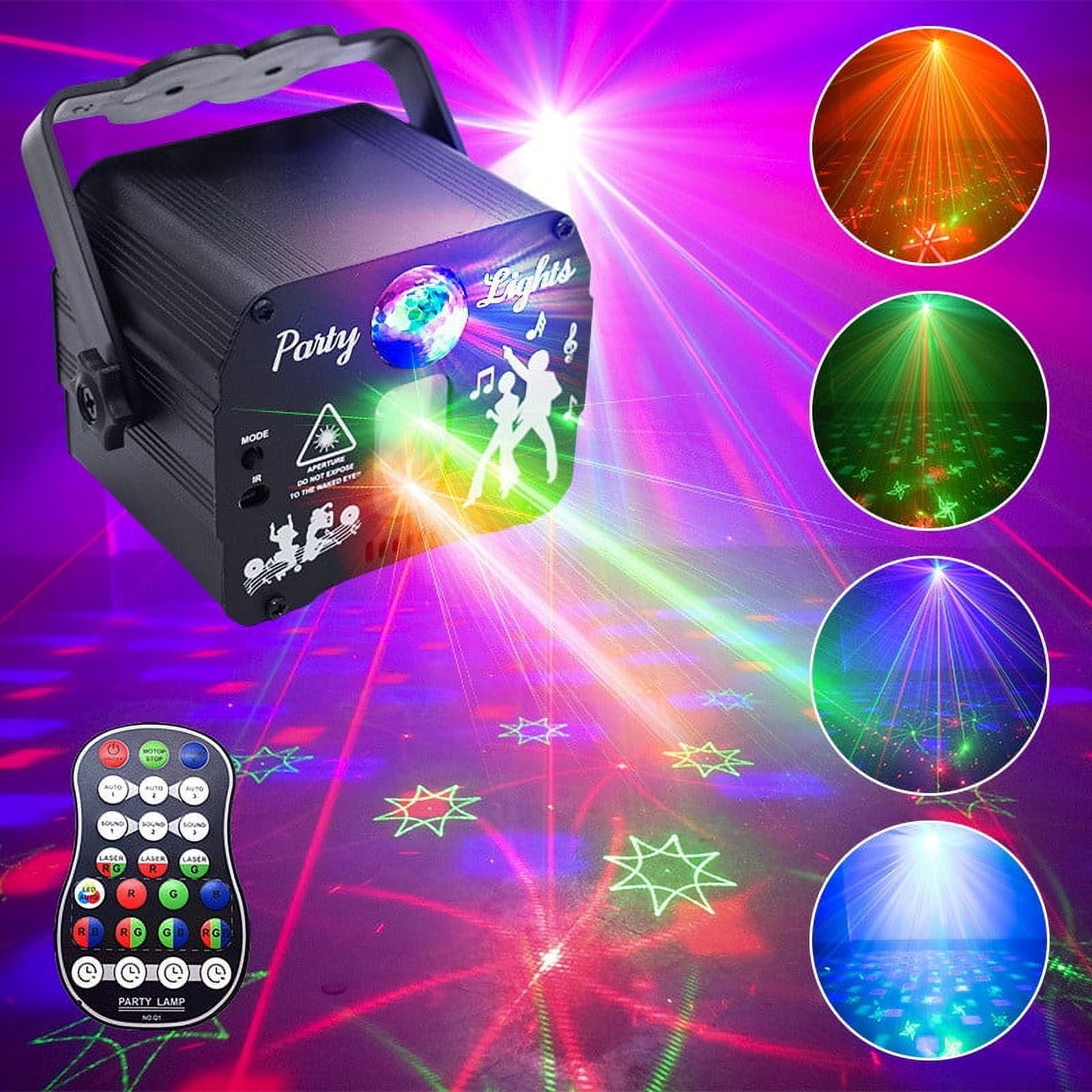 RGB Strobe Light, Stage Lighting, Remote & Sound Control, 10-Color Mode ...