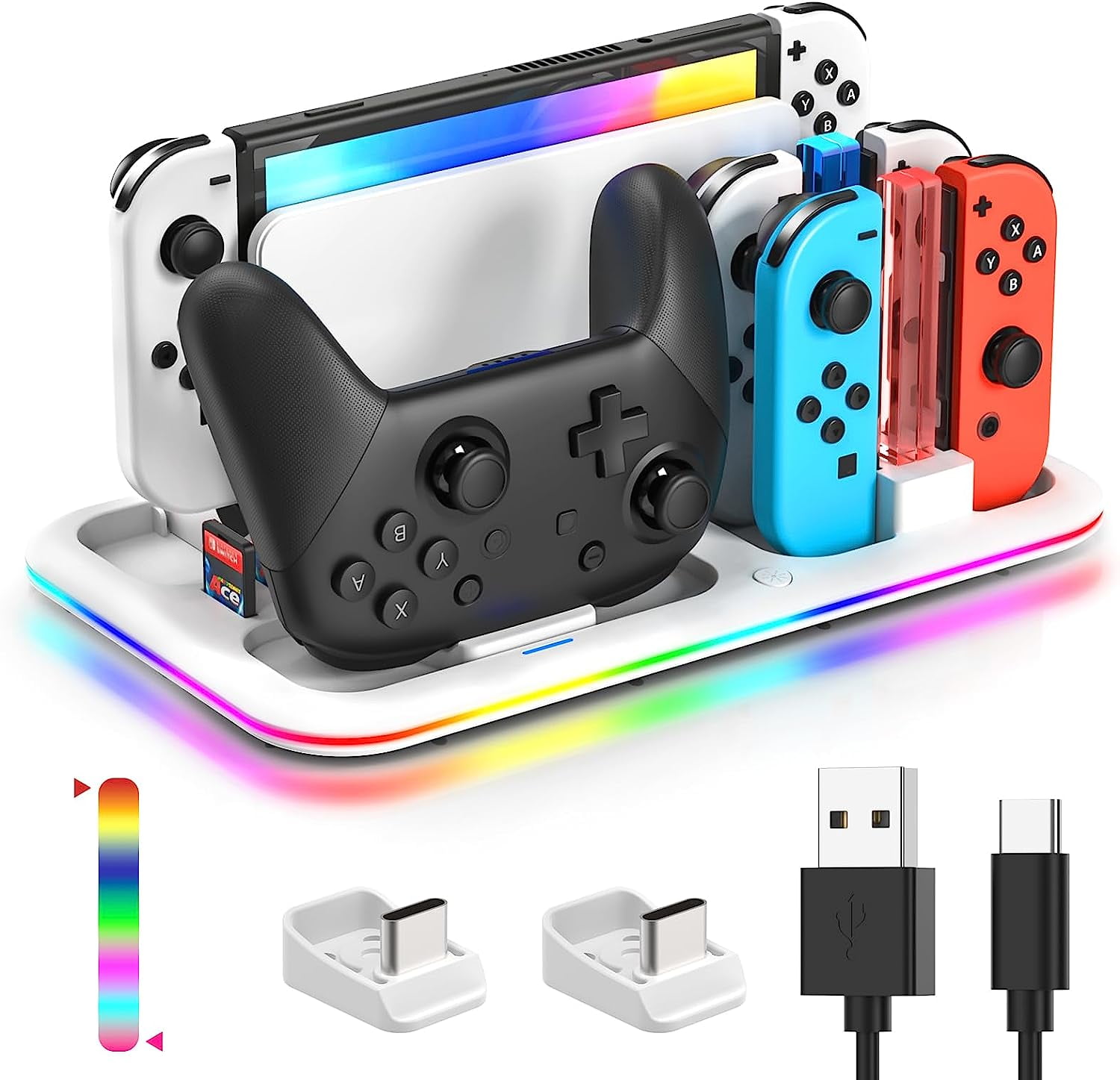 RGB Switch Controller Charger Dock Station for Nintendo Switch & OLED ...