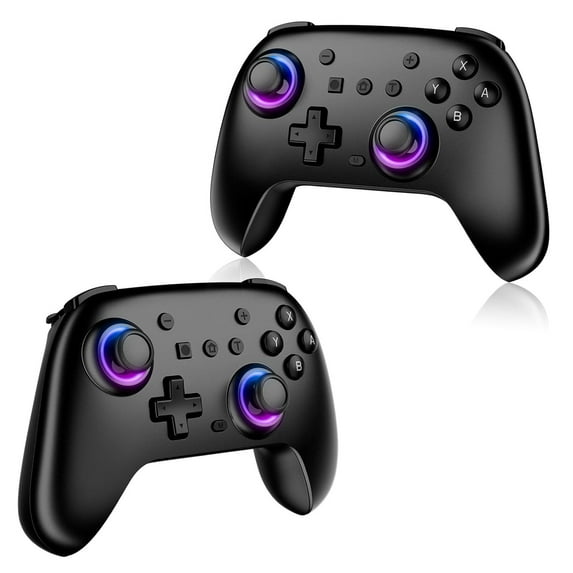 RGB Switch Controllers 2 Pack, Wireless Switch Pro Controller for ...