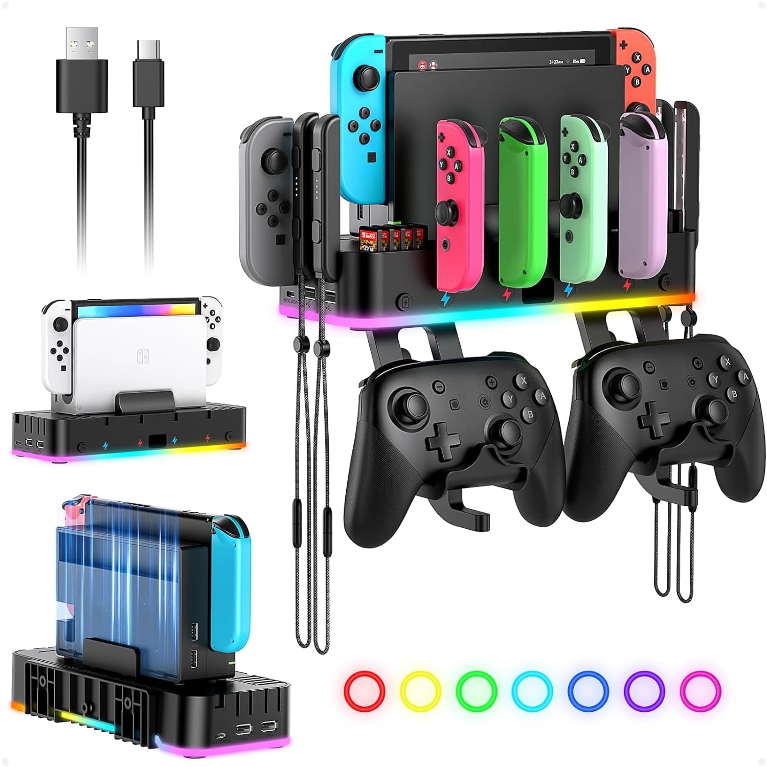 Switch Wall Mount Kit with Charging, Switch Accessories Bundle ...