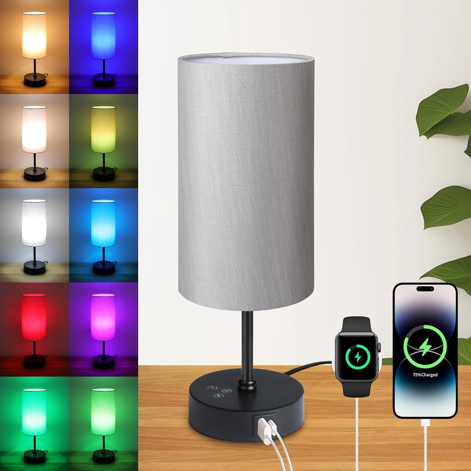 RGB Table Lamp Color Changing - 3 Color Temperatures and Stepless ...