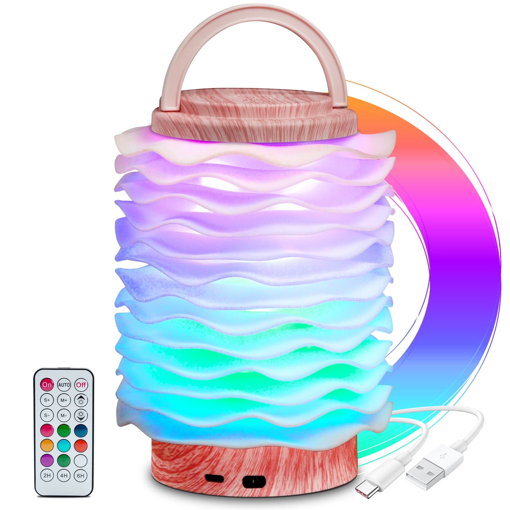 Touch Night Light with Remote – 366 Color Options, 8 Brightness Levels ...