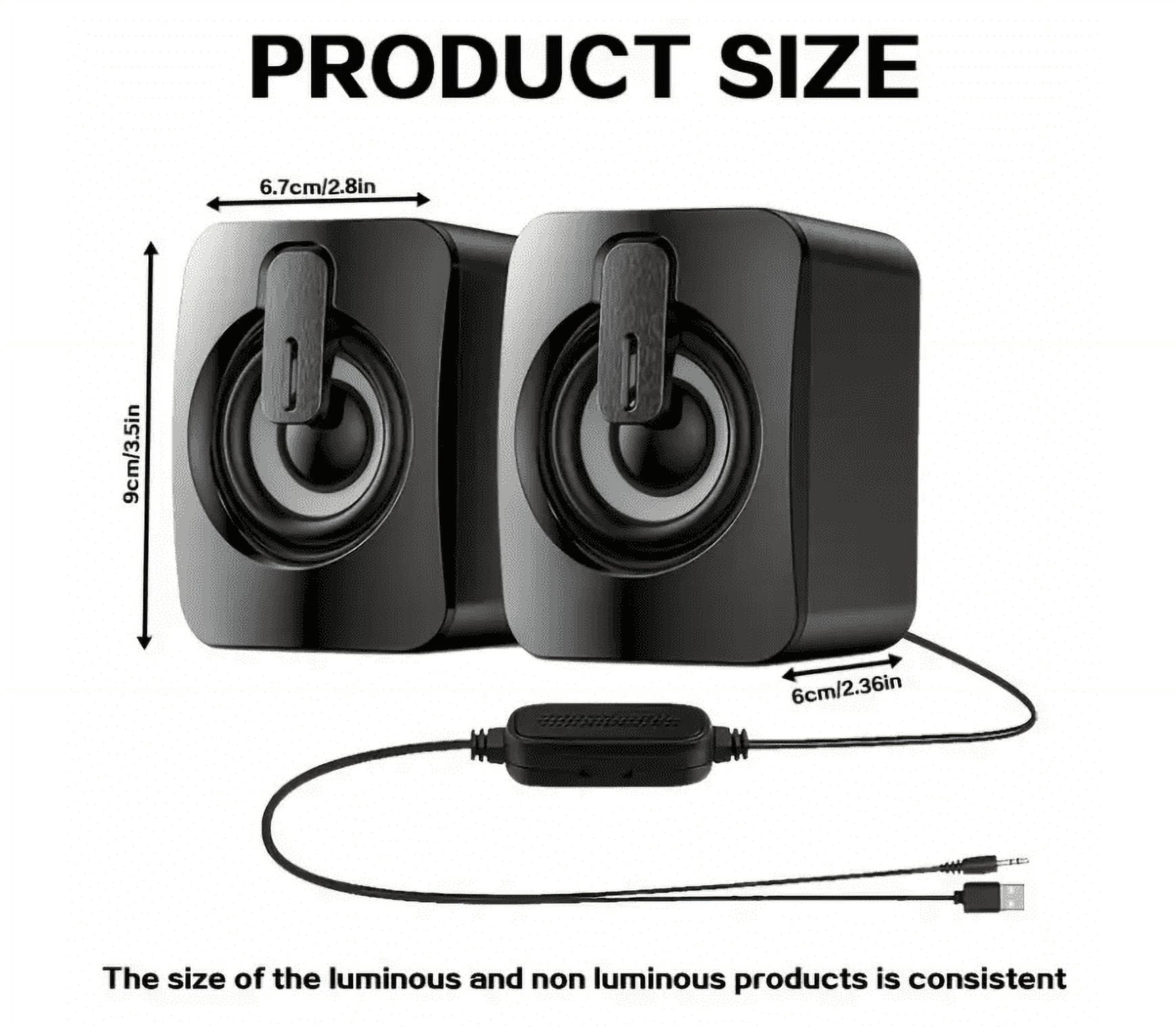 RGB USB Gaming Speakers with Built-in Mic Stereo Sound for PC & Laptop ...
