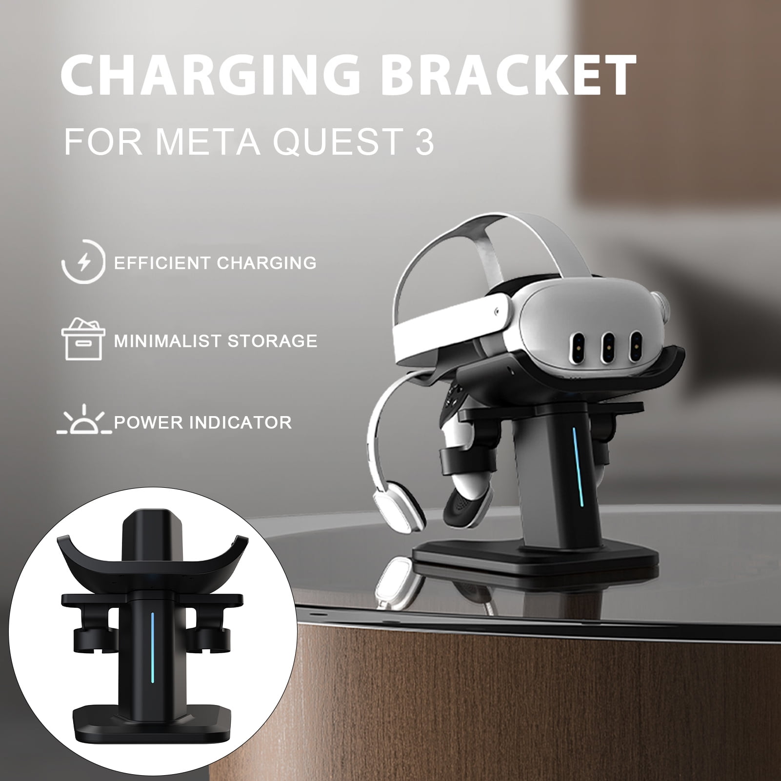 RGB VR Headset Charging Stand Storage Rack High Stability Non-Slip ...