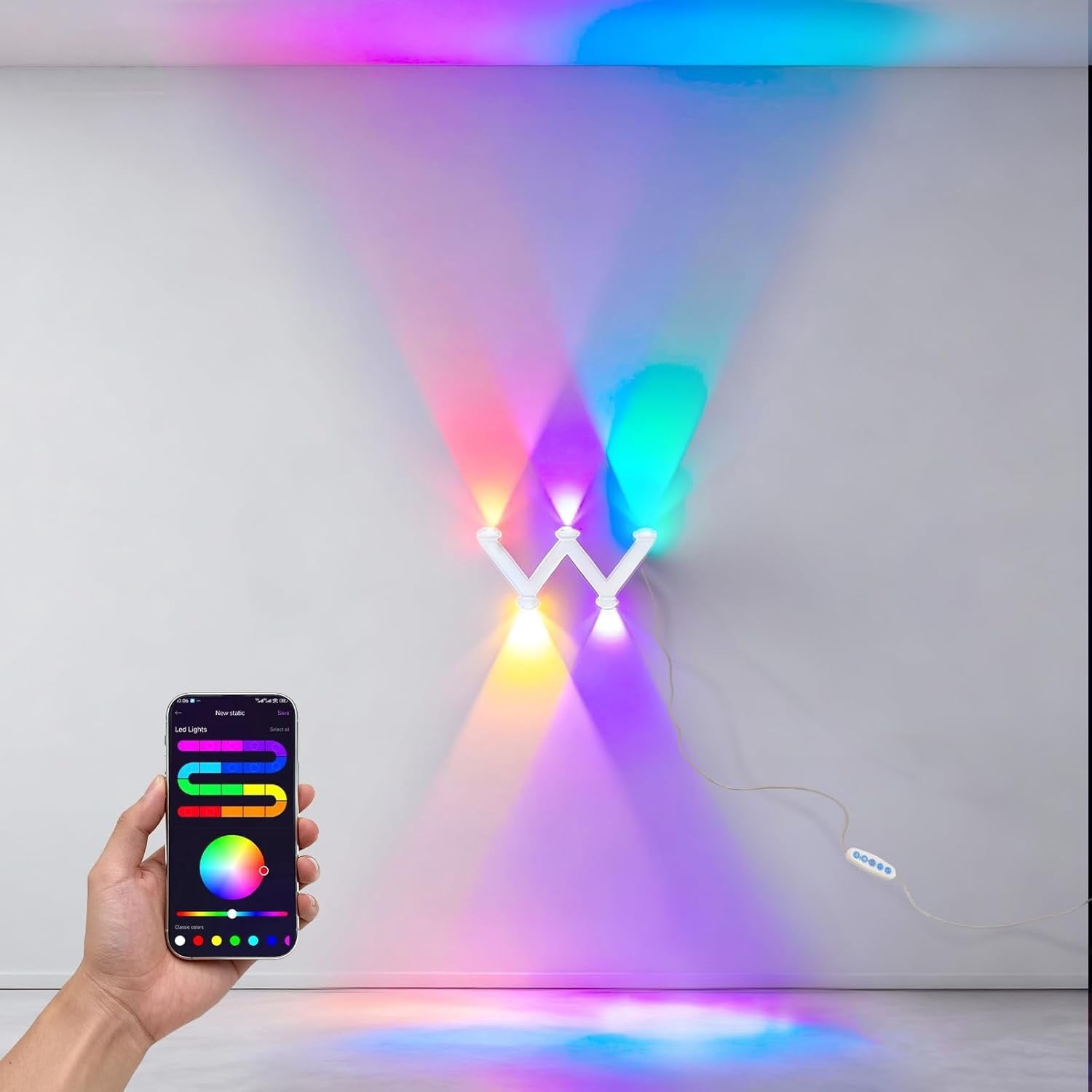 RGB Wall Light Multi-Color Ambient App Control Scene Music Mode Gaming ...