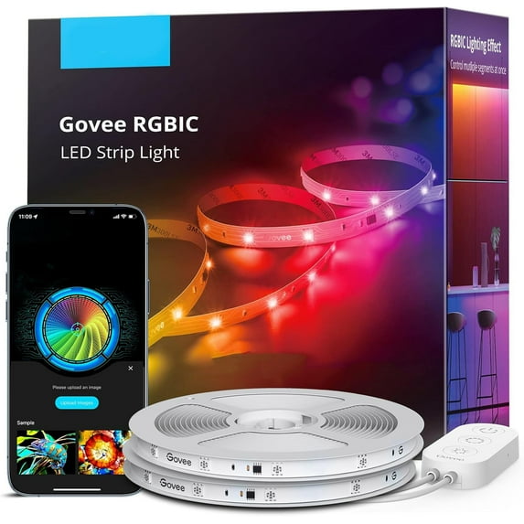RGBIC LED Strip Lights, 65.6ft Smart LED Lights for Bedroom, Bluetooth ...