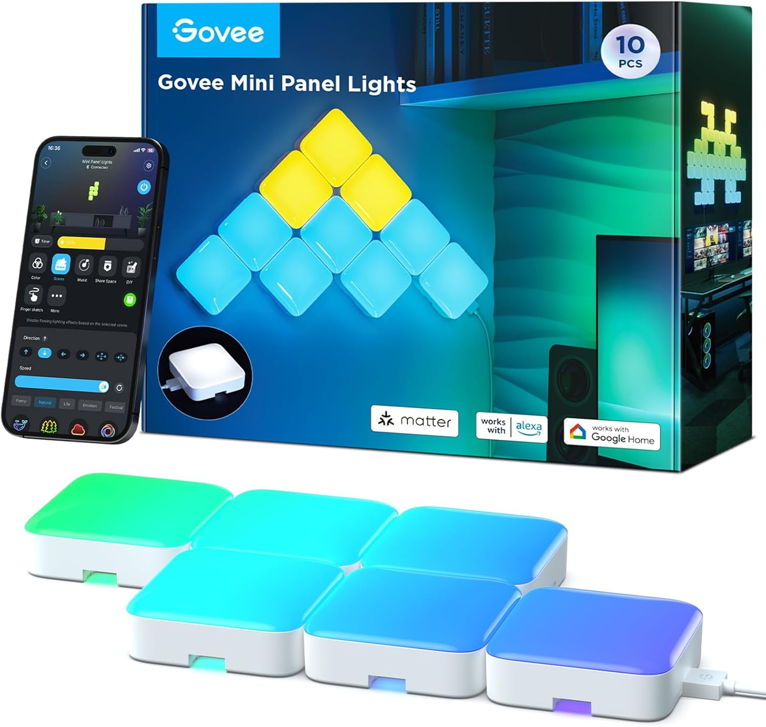 RGBIC LED Wall Panels, Mini Panel Lights, Smart DIY Cube Wall Light ...