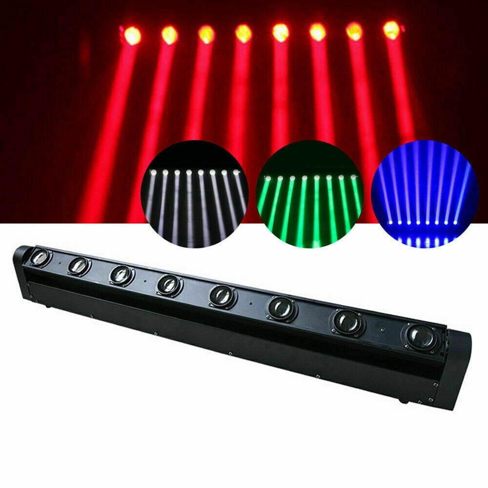 RGBW 8 Led Beam Moving Head Stage Lighting DMX DJ Disco Party Club Bar ...