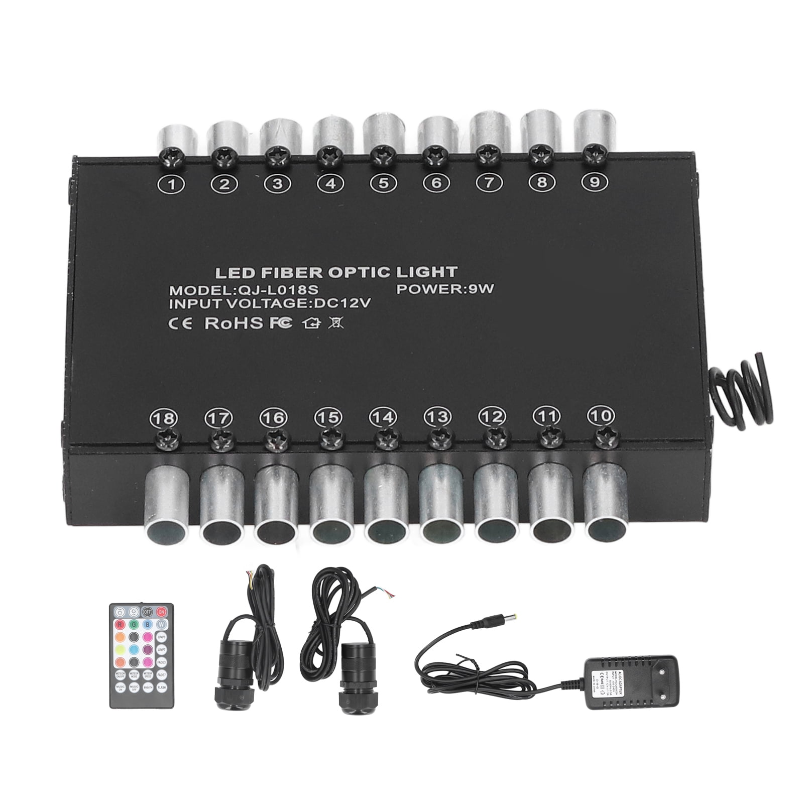 RGBW LED Fiber Optic Lighting System - 18 Hole Light with Bluetooth APP ...