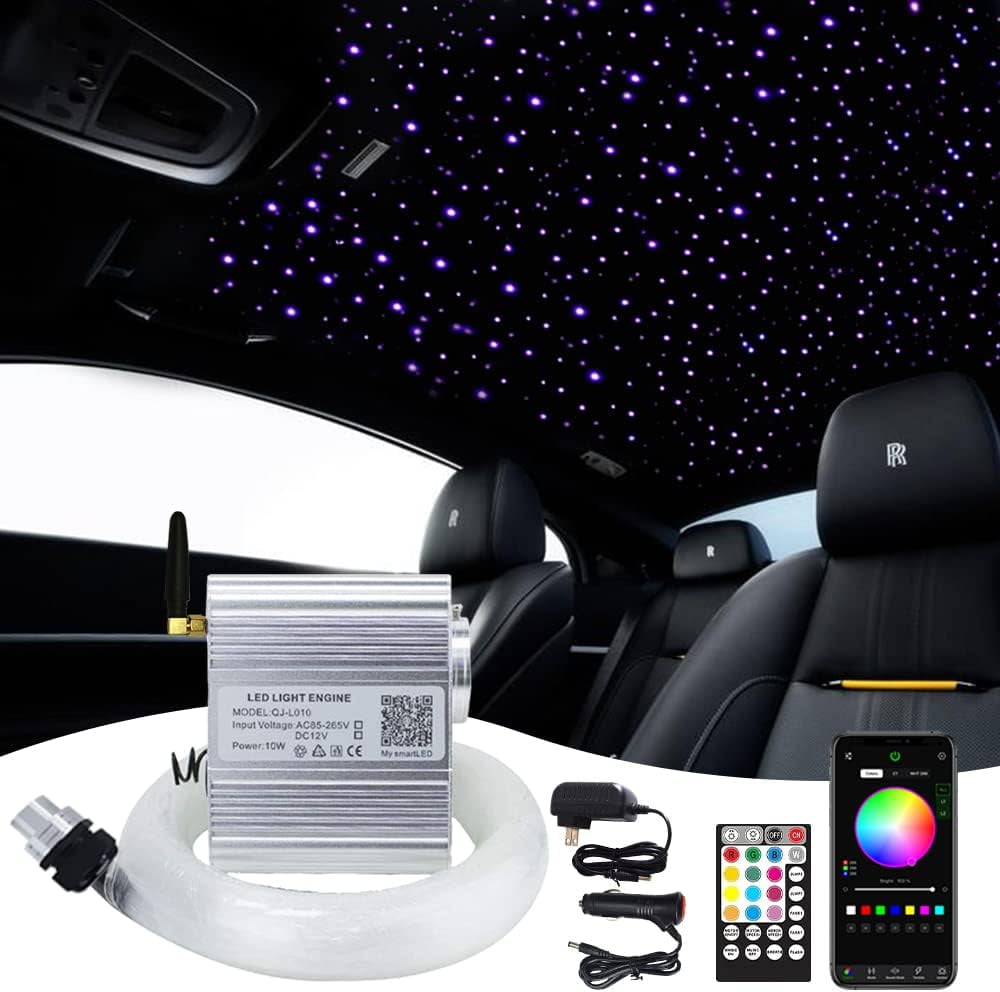 RGBW Twinkle Star Fibre Optic Roof Light Kit for Car Headliner - 160pcs ...