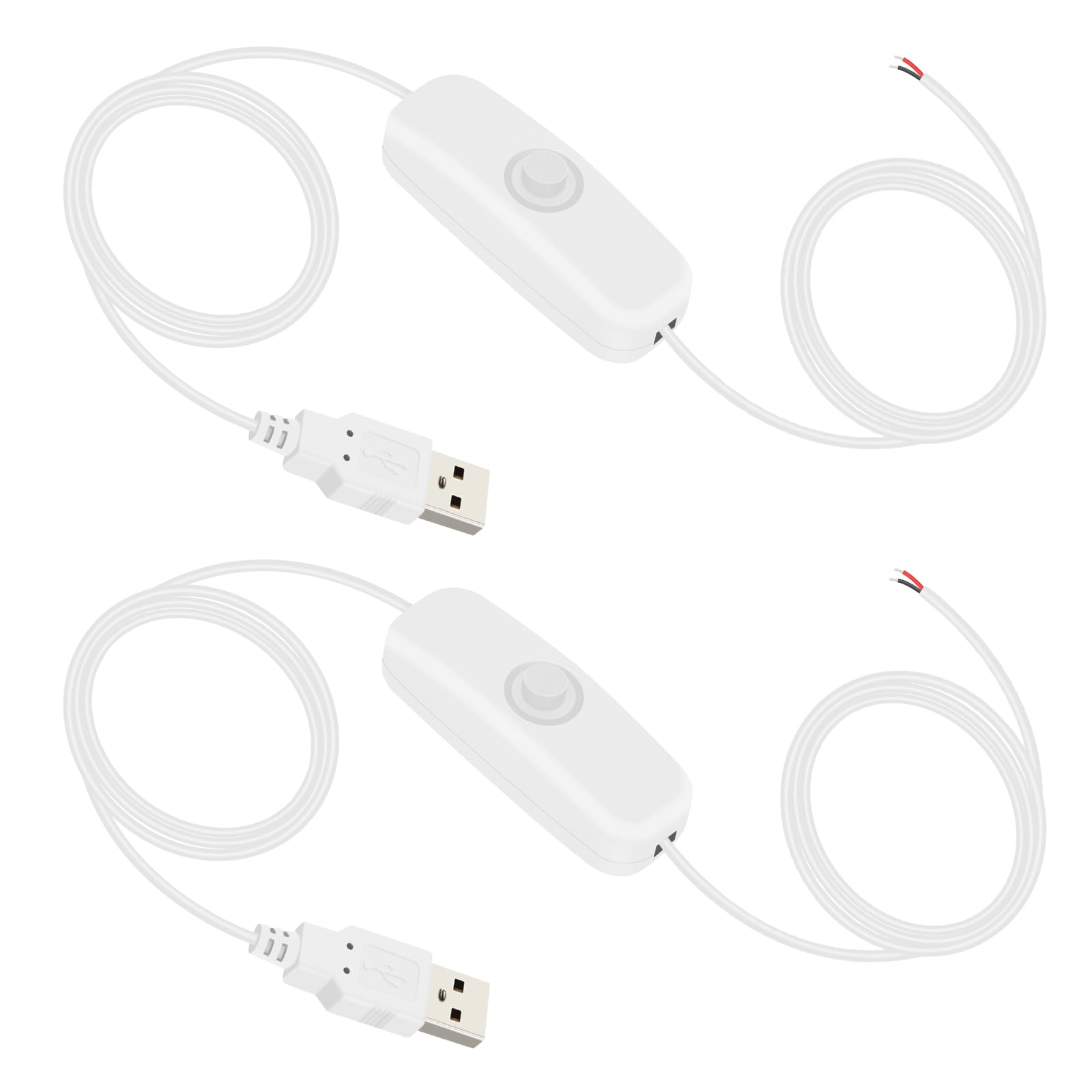 RGBZONE 2Pcs 5.58FT 5V RRF12 USB Switch Extension USB 2.0 A Male Plug ...