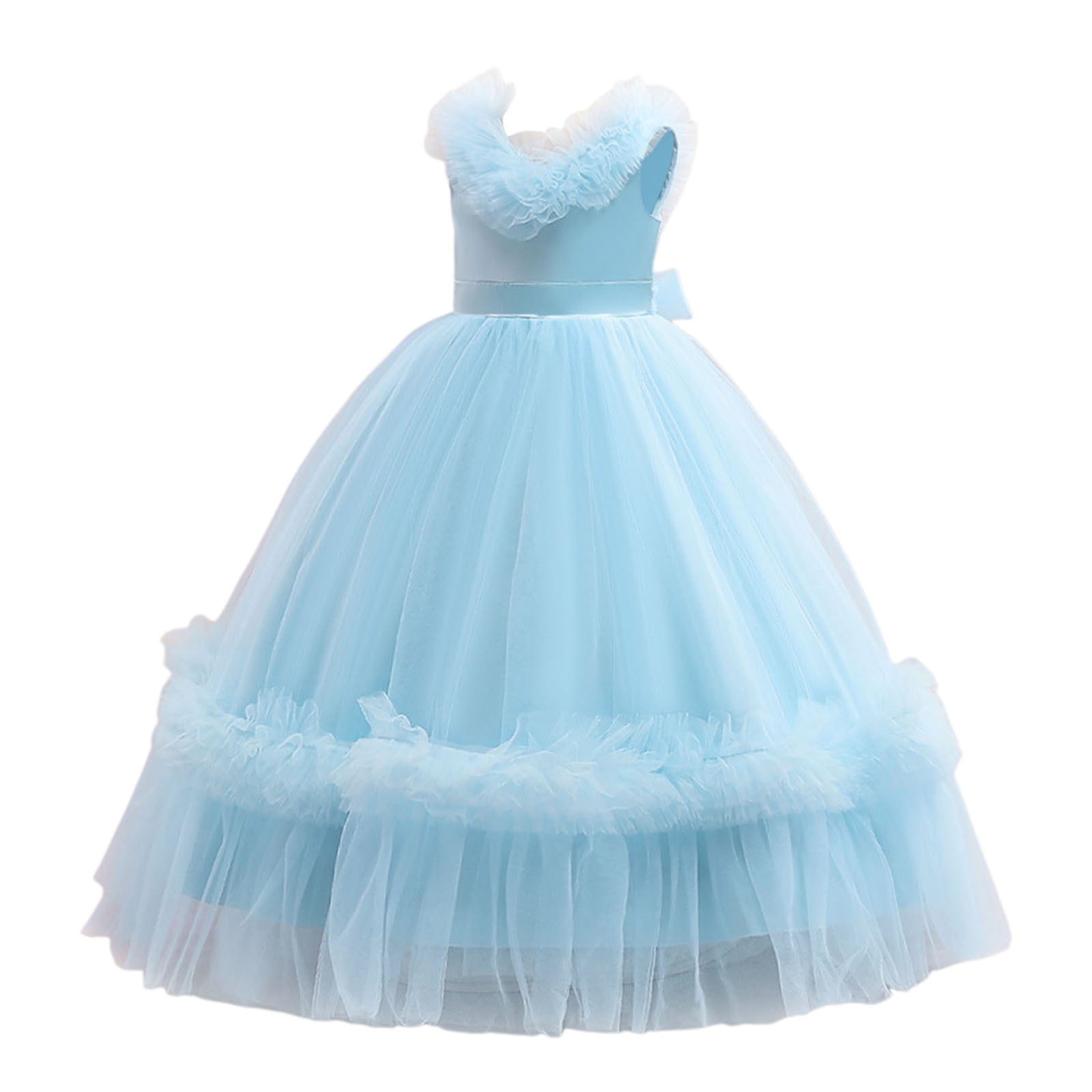 RGDYPKO Girls' Dresses Kids Children Girls Sleeveless Flower Long Dress ...