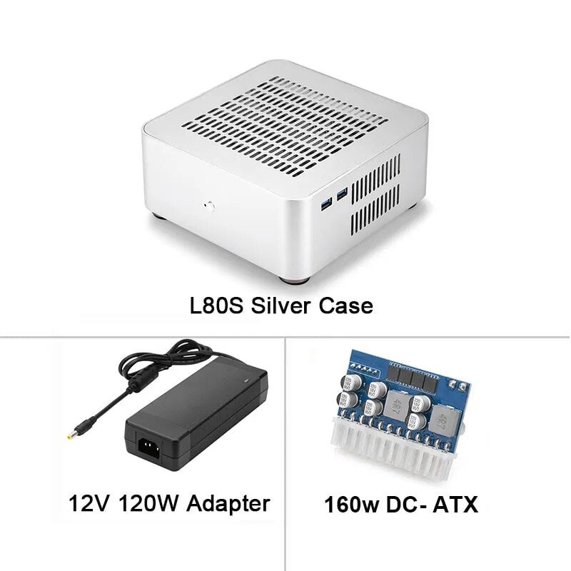 RGEEK L80S All Aluminum Chassis Small Desktop Computer Case PSU HTPC ...