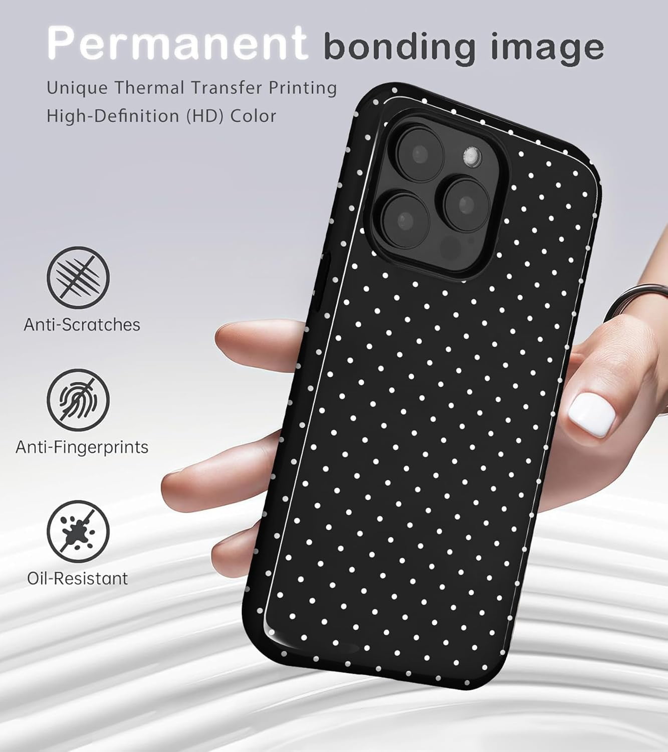 RGHJAR-Compatible with iPhone 15 Pro Max Case Cute Polka Dot Aesthetic ...
