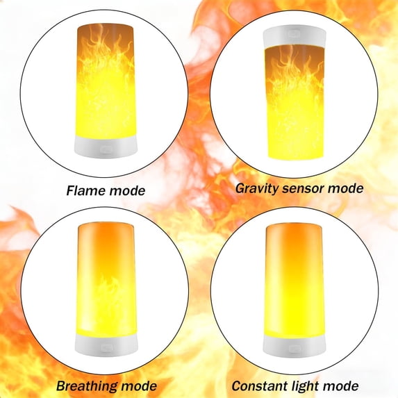 RGHJAR-LED Flame Effect Light, Flame Lamp with Remote & Timer, USB ...