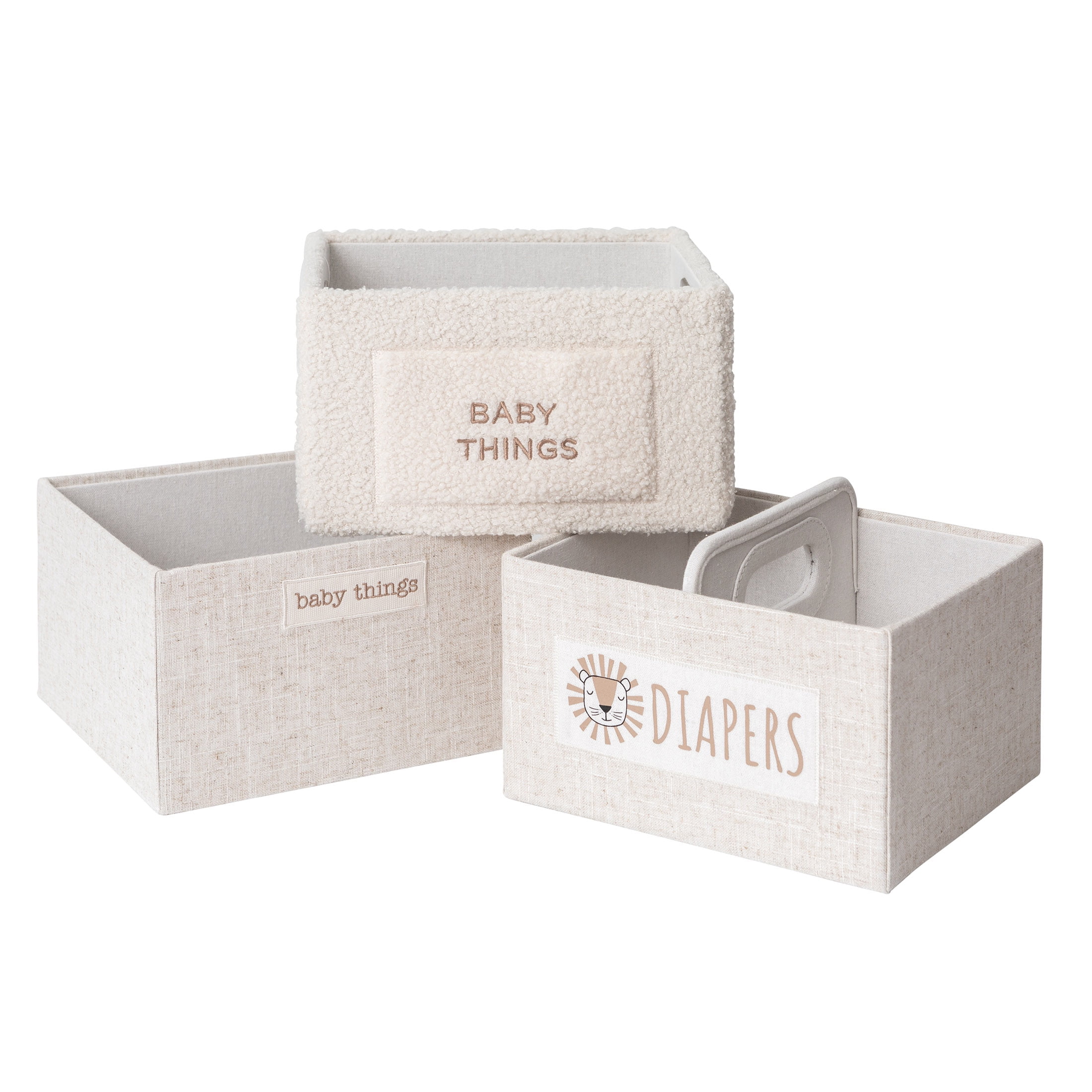 RGI Home Set of 3 Decorative Storage Bins, Baby/Nursery Baskets ...