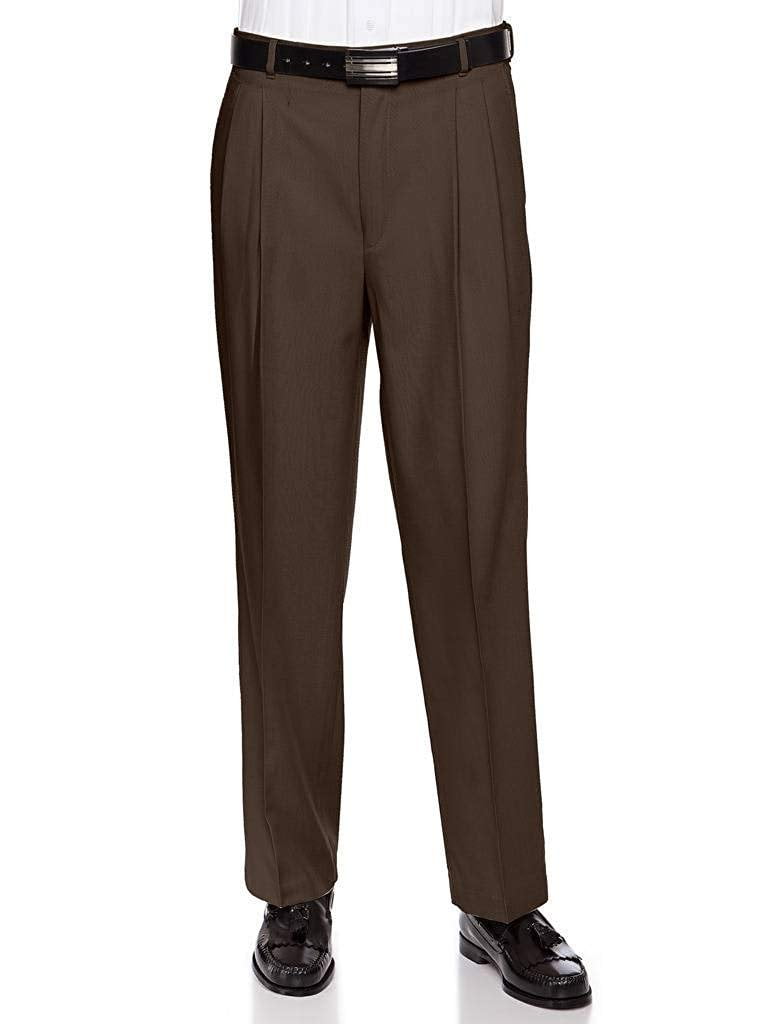 RGM Mens Pleated Front Dress Pants Wool Blend Long Formal Pants Men ...