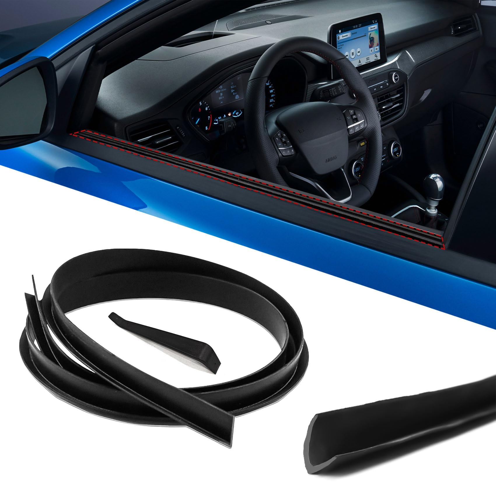 RGOAANC 13Ft Car Door OIF8 Rubber Seal Strip, Window Self Adhesive ...