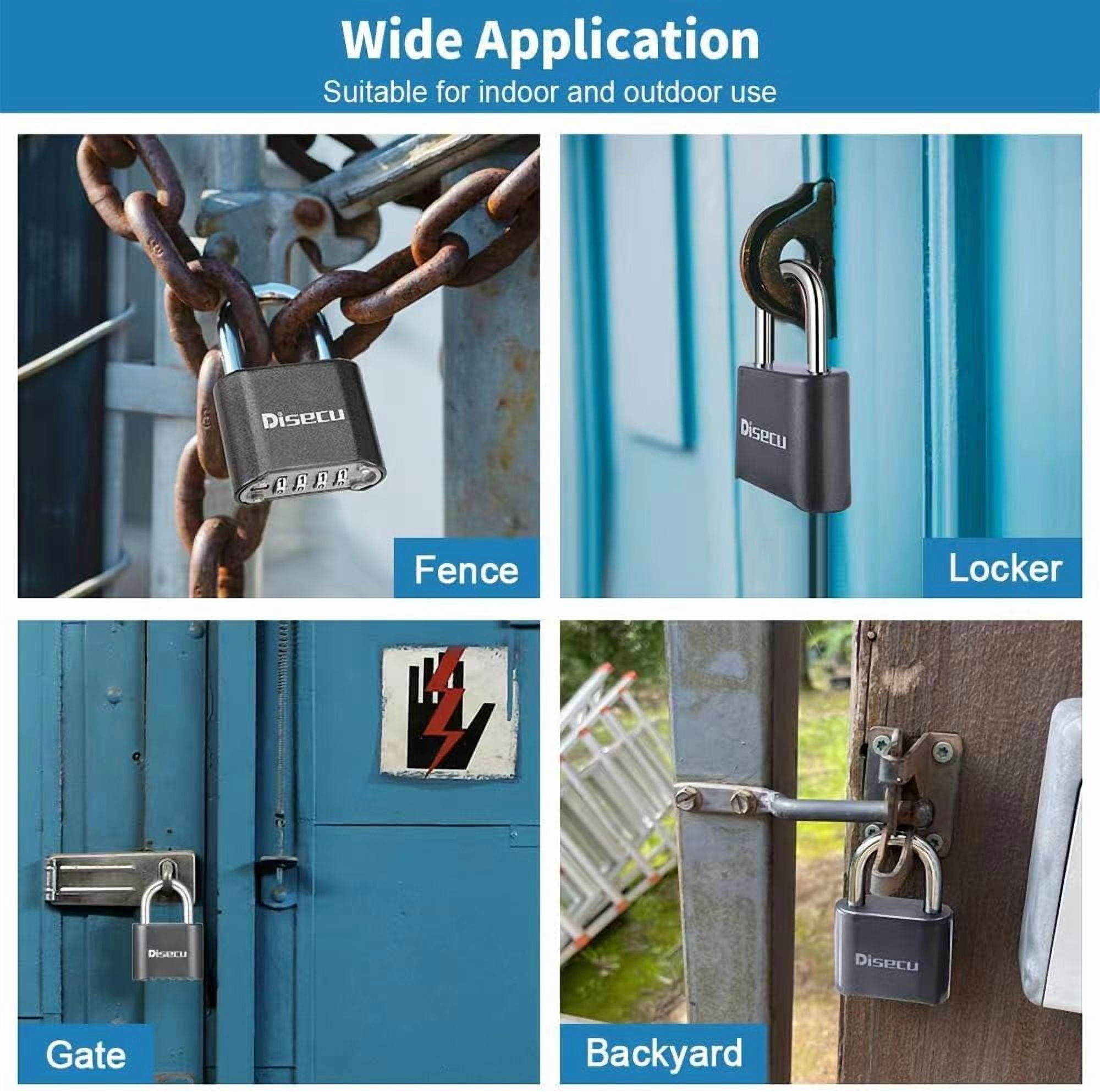 RGRVFD-1 Pack Heavy Duty 4 Digit Combination Lock, Anti-Error Feature ...