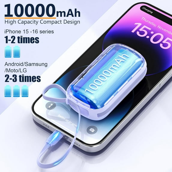 RGRVFD-10000 mAh Mini Portable Charger Power Bank Upgraded Large ...