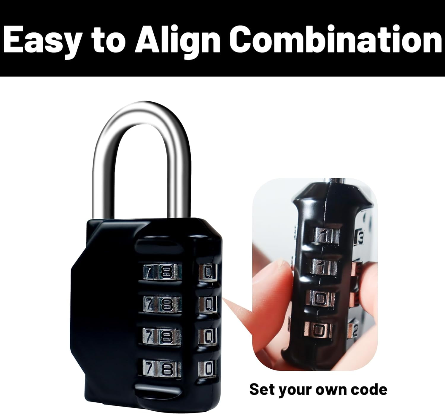 RGRVFD-2 Pack Combination Lock 4 Digit, Resettable Gate Combination ...