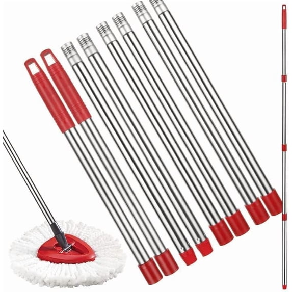 RGRVFD-2 Pack Spin Mop Replacement Handle 4 Section 30 to 58 Inch Mop ...