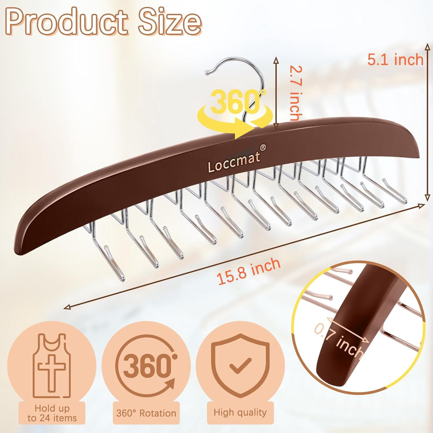 RGRVFD-2Pcs Tank Top Hanger,Wood Bra Hanger with 24 Foldable Metal ...