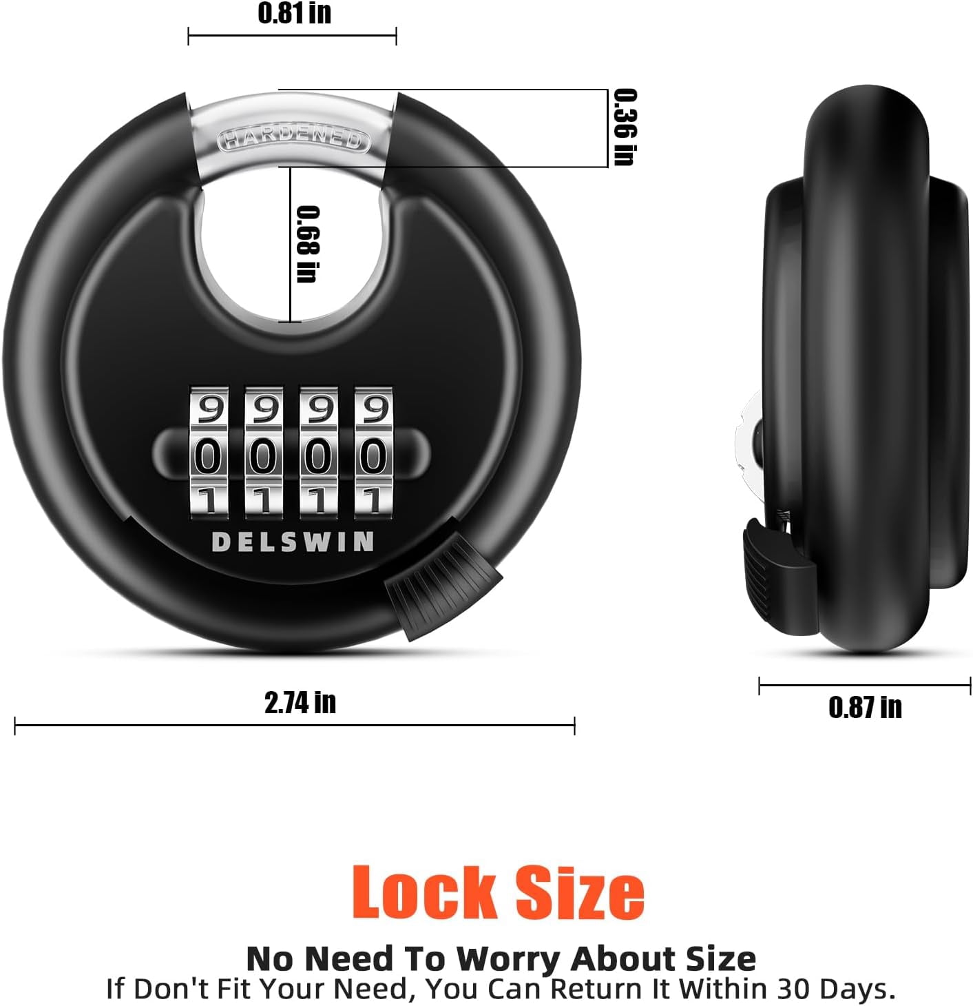 RGRVFD-4-Digit Disc Combination Lock Outdoor - Heavy Duty Combination ...