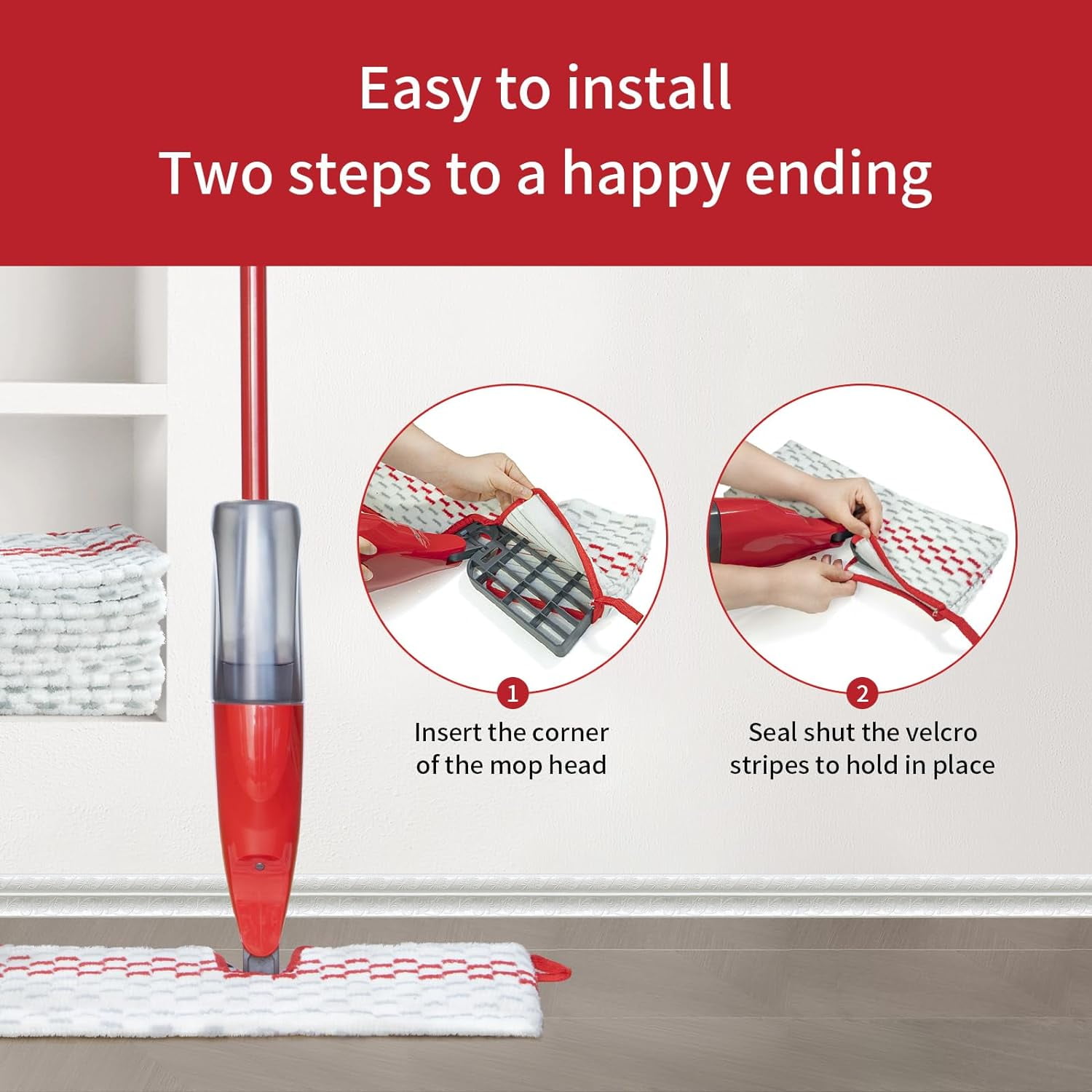 RGRVFD-5 Pack Microfiber Mop Refills - Spray Mop & Flat Mop Replacement ...