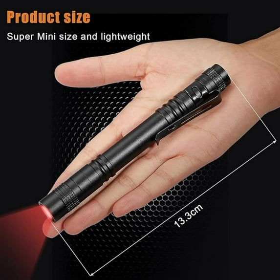 RGRVFD-6 Pcs Red Light Flashlight Red LED Flashlight Pen Light Bright ...