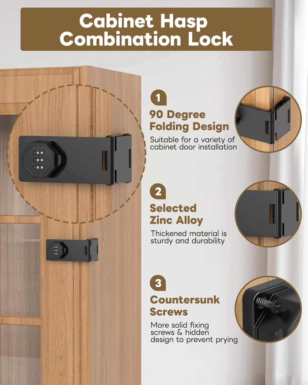 RGRVFD-Cabinet Lock with Combination, 90 Degree Bifold File Cabinet ...
