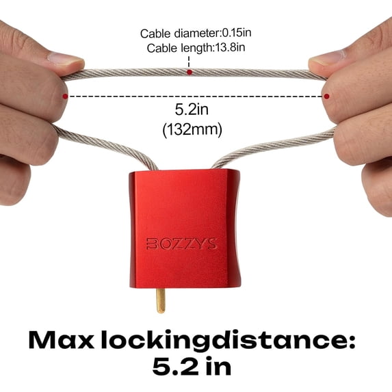 RGRVFD-Cable Padlock with 3 Keys | L 1.15ft(0.35m),D 1/6in(4mm ...