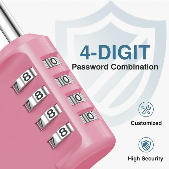 RGRVFD-Combination Lock 4 Pack 4 Digit Waterproof Locker Locks Secure ...