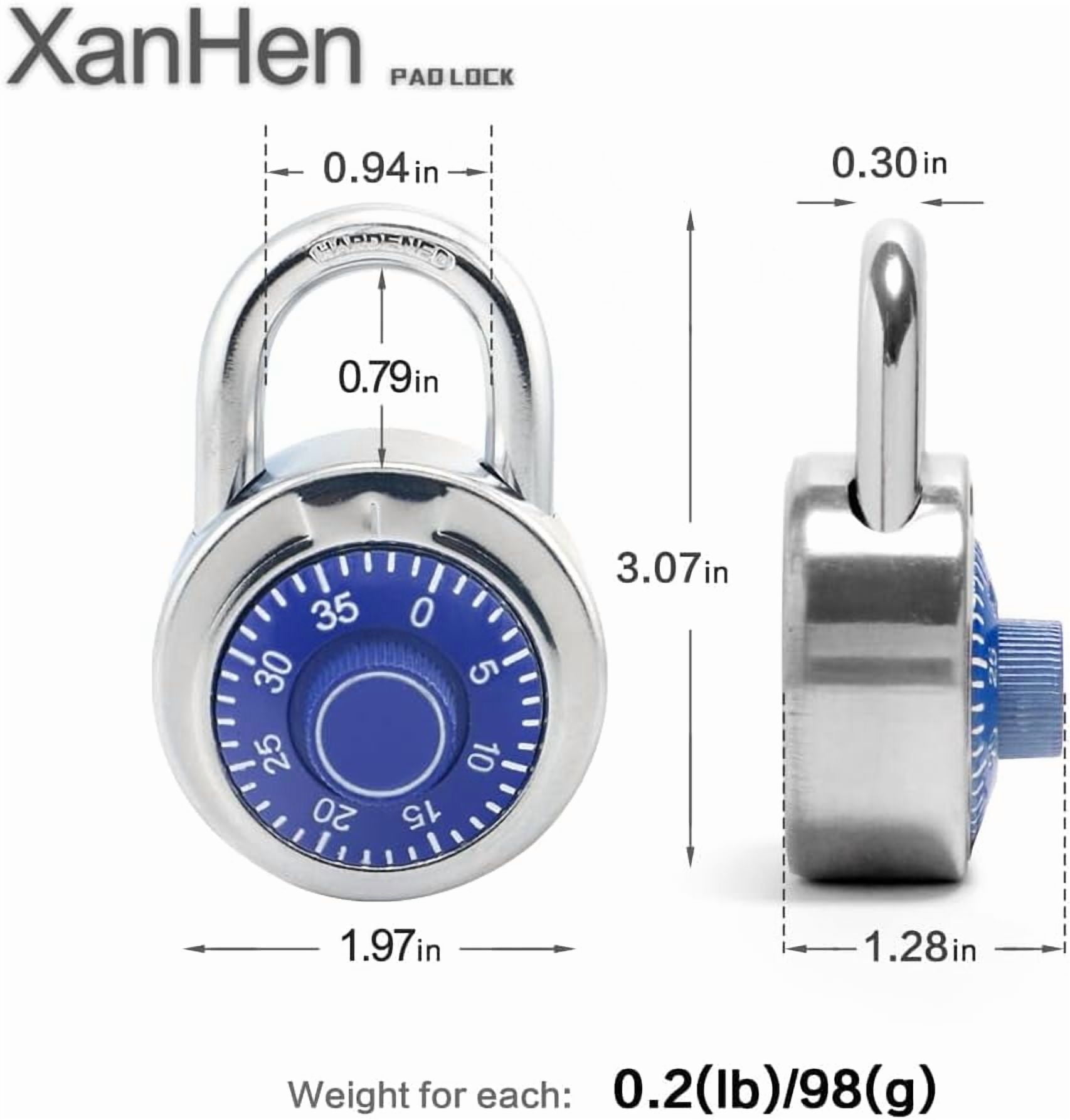 RGRVFD-Combination Padlocks with Metal Body, Indoor Use for Gym Lockers ...