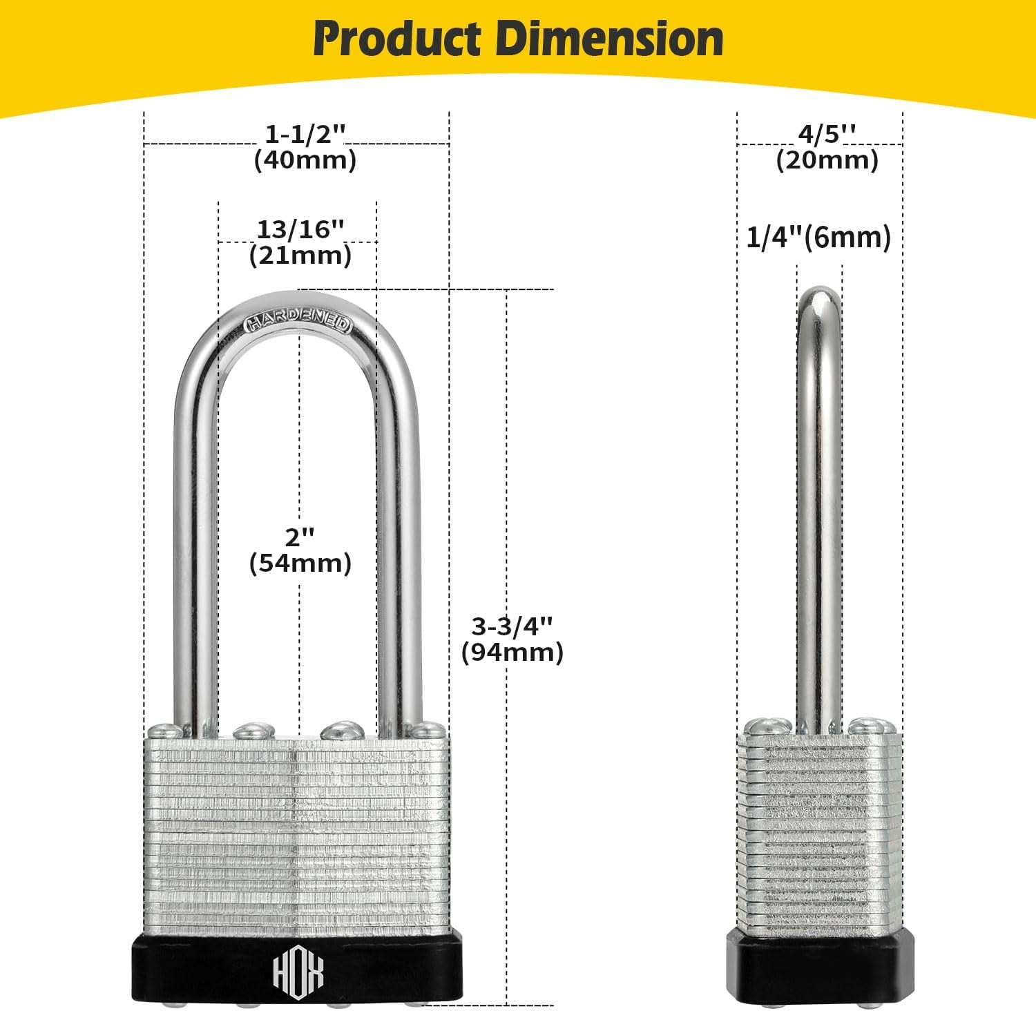 RGRVFD-Keyed-Alike Padlocks w/ 2\u201d Long Hardened Shackle, 1-9/16 ...