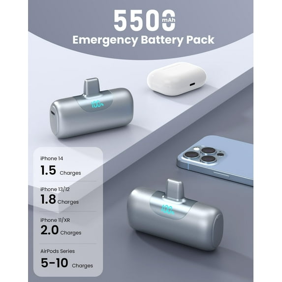 RGRVFD-Mini Portable Charger for iPhone,Upgraded 22.5W PD Fast Charging ...