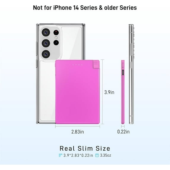 RGRVFD-Portable Charger with Built in USB-C Cable Ultra Slim Credit ...