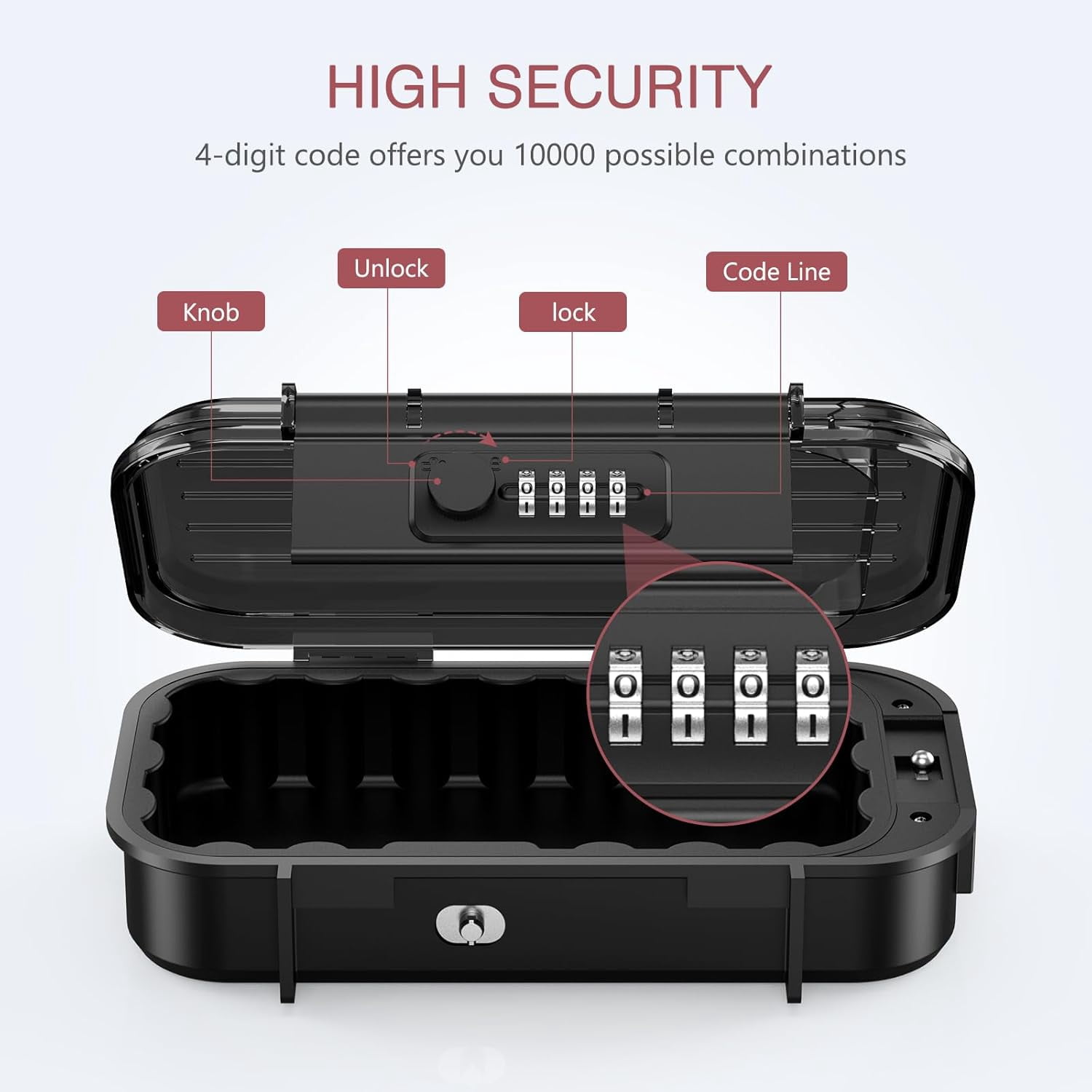 RGRVFD-Portable Lock Box, Beach Security Box for Travel, Anti-Theft 4 ...