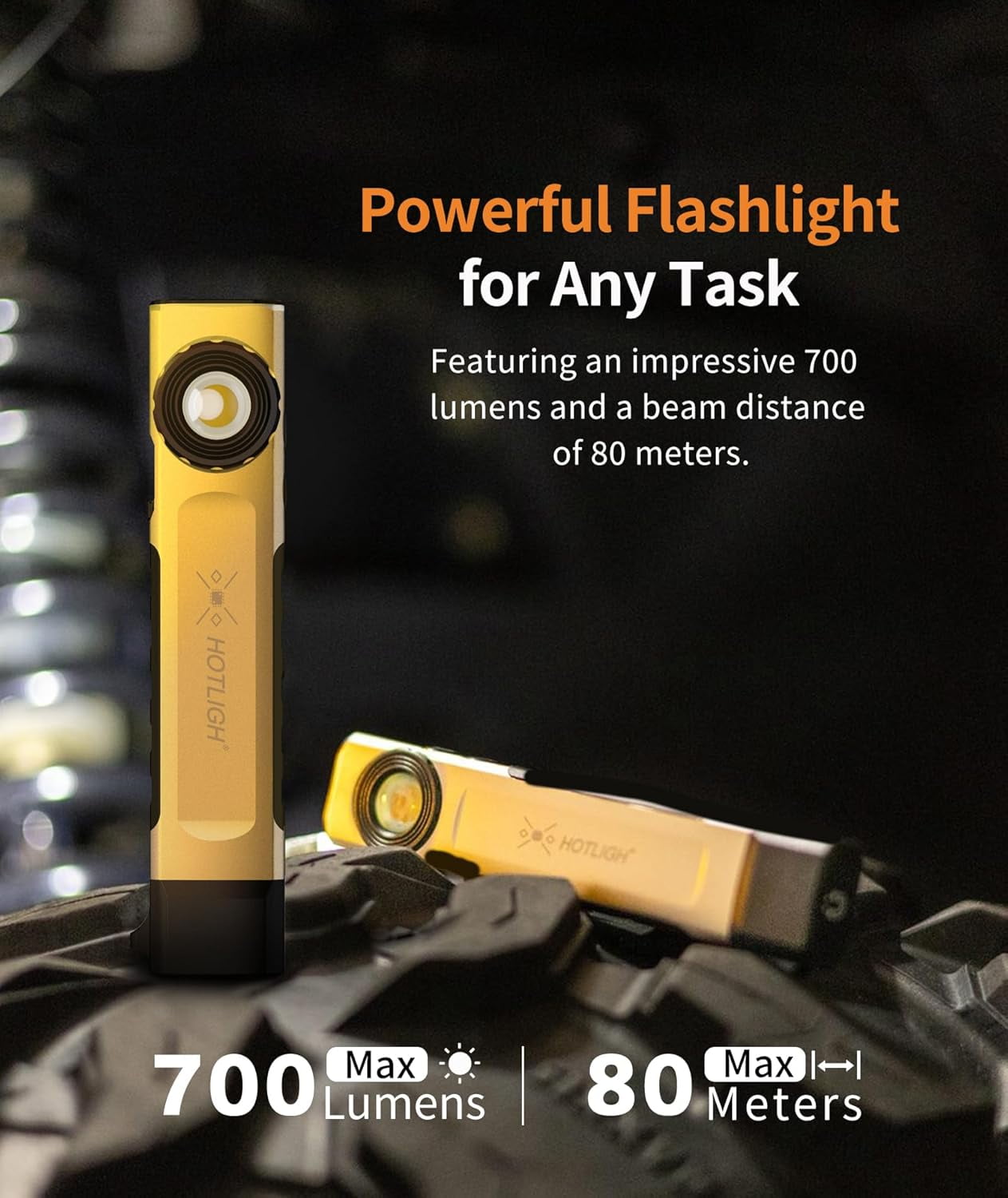 RGRVFD-Rechargeable Flashlight Magnetic - 700 Lumens LED Flashlight ...