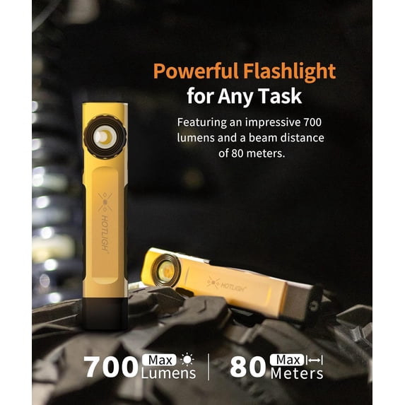 RGRVFD-Rechargeable Flashlight Magnetic - 700 Lumens LED Flashlight ...