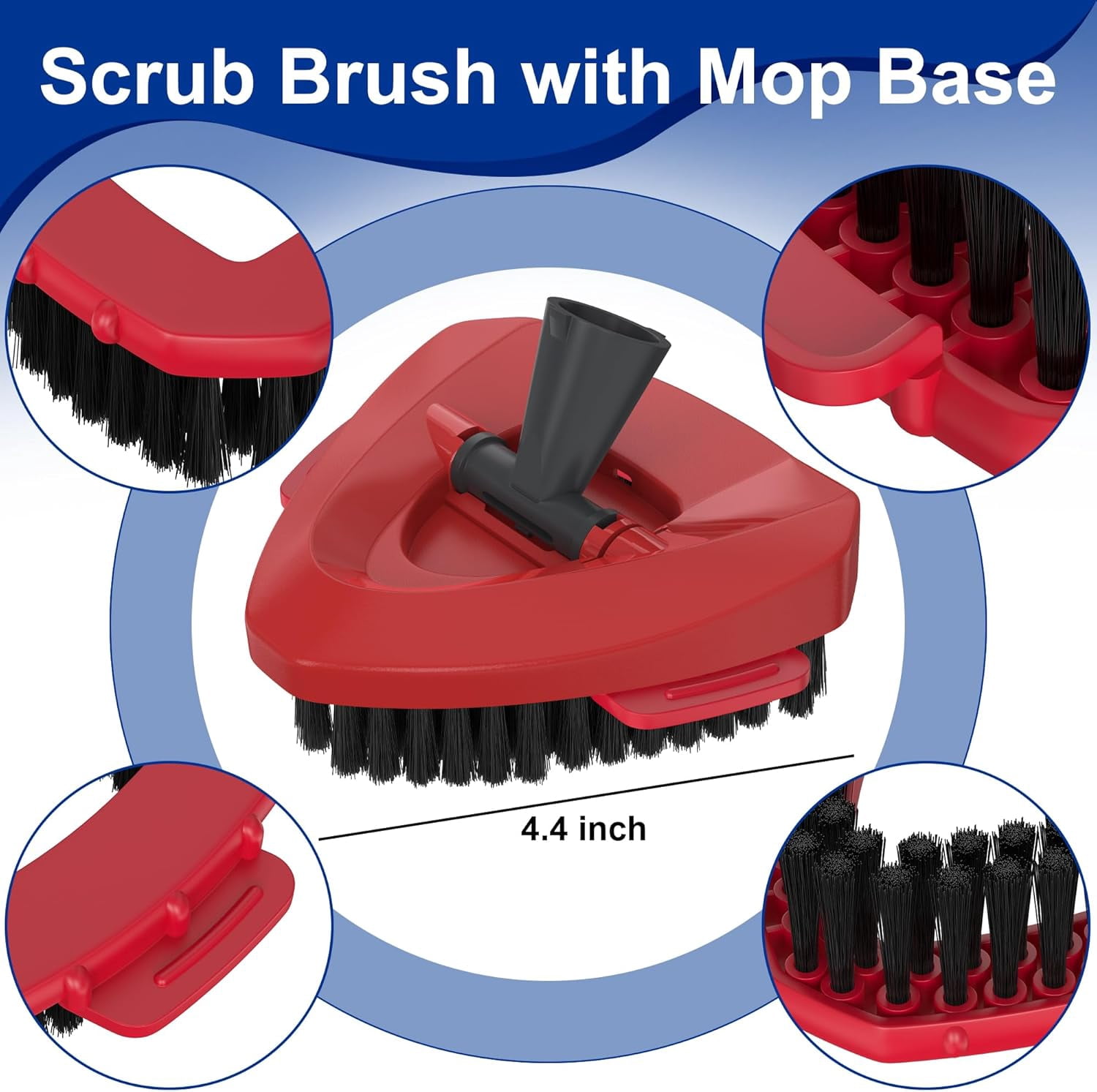 RGRVFD-Scrub Brush with Mop Base for 2-Tank Spin Mop Systems, Triangle ...