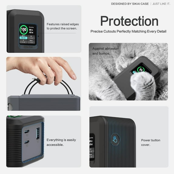 RGRVFD-Silicone Case for Anker Prime Power Bank 27,650mAh 250W 1/4-inch ...