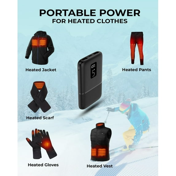 RGRVFD-Small Power Bank 5V 2A Battery Pack for Heated Vest Jacket ...