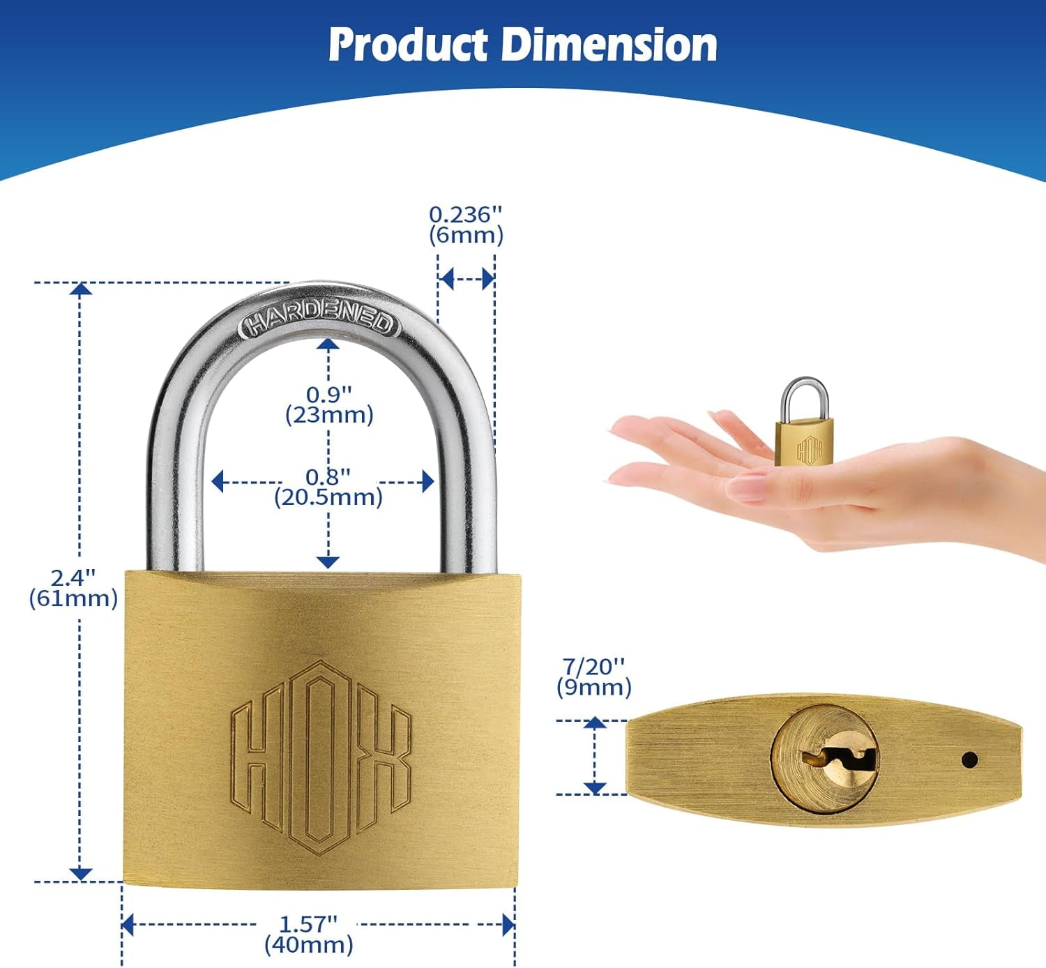 RGRVFD-Solid Brass Keyed Different Padlock with 1-9/16-Inch Wide Body ...