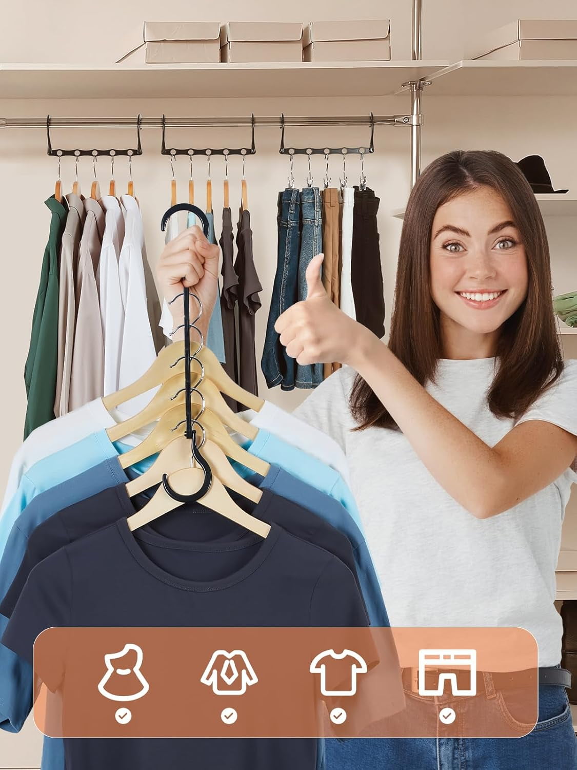 RGRVFD-Space Saving Hangers Black, 16 Pack, Smart Closet Organizer ...