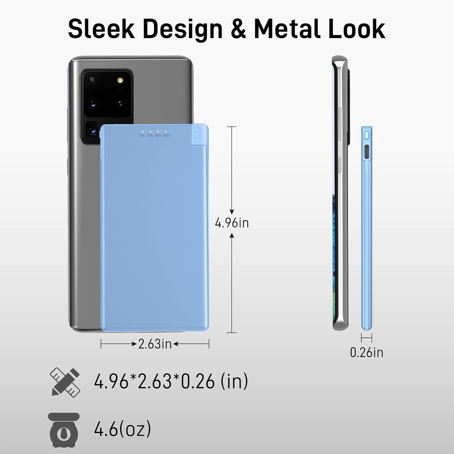 RGRVFD-USB-C Portable Charger with Built in Cable-5000mAh Slim Power ...