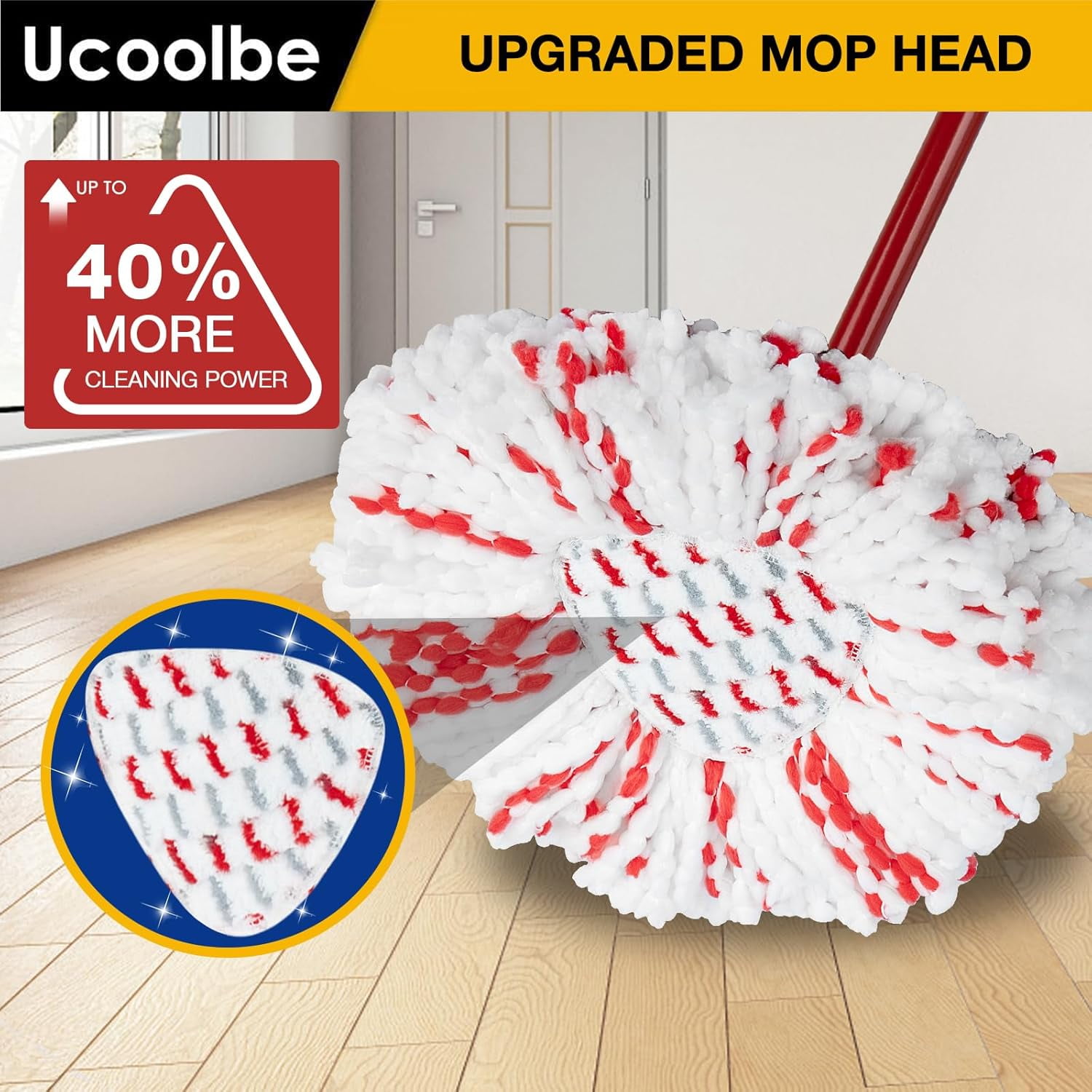 RGRVFD-Upgraded mop Refill for O Cedar, 3 Pack Spin mop Heads ...