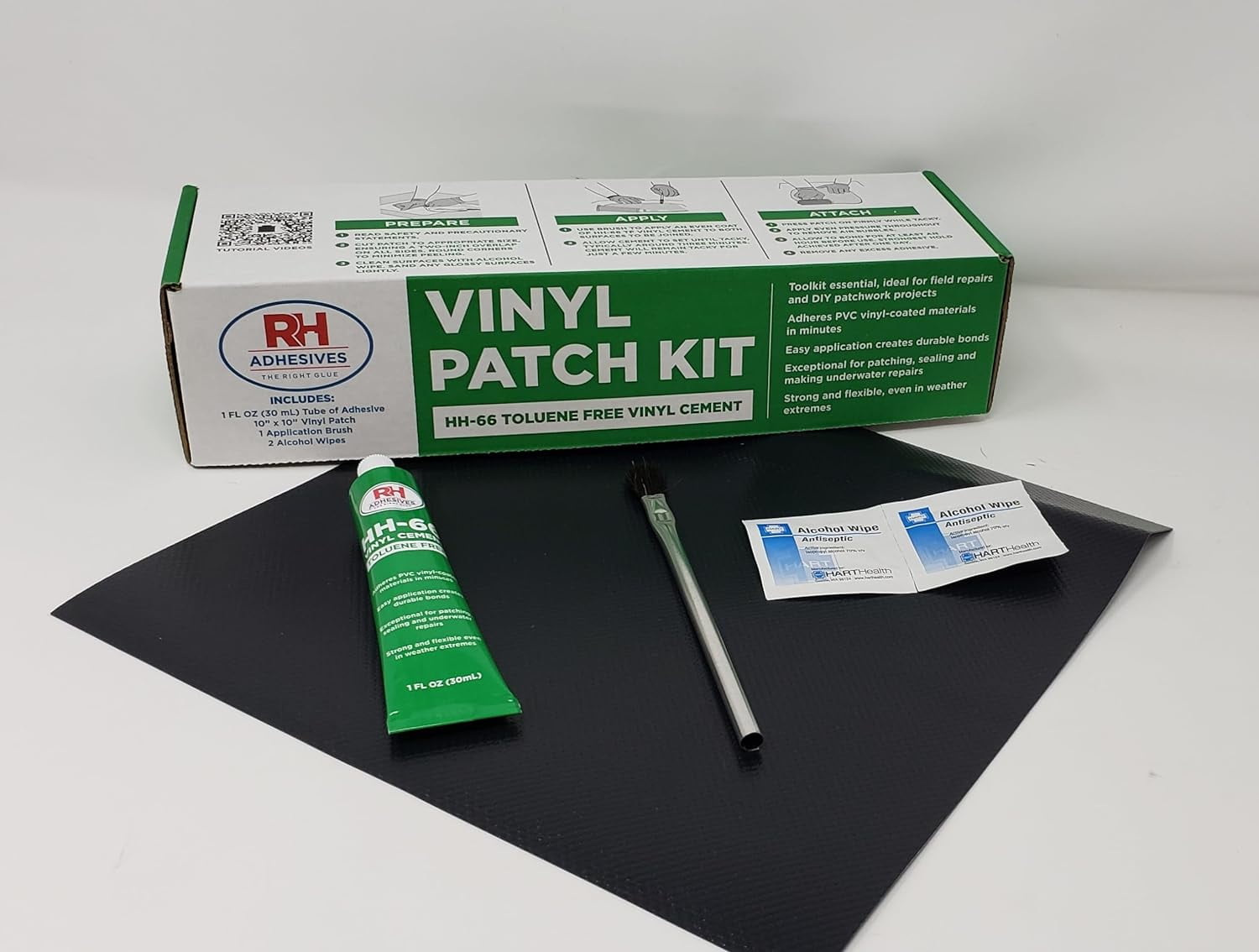 RH Adhesives Vinyl Patch Kit with 10-inch by 10-inch Reinforced Vinyl ...