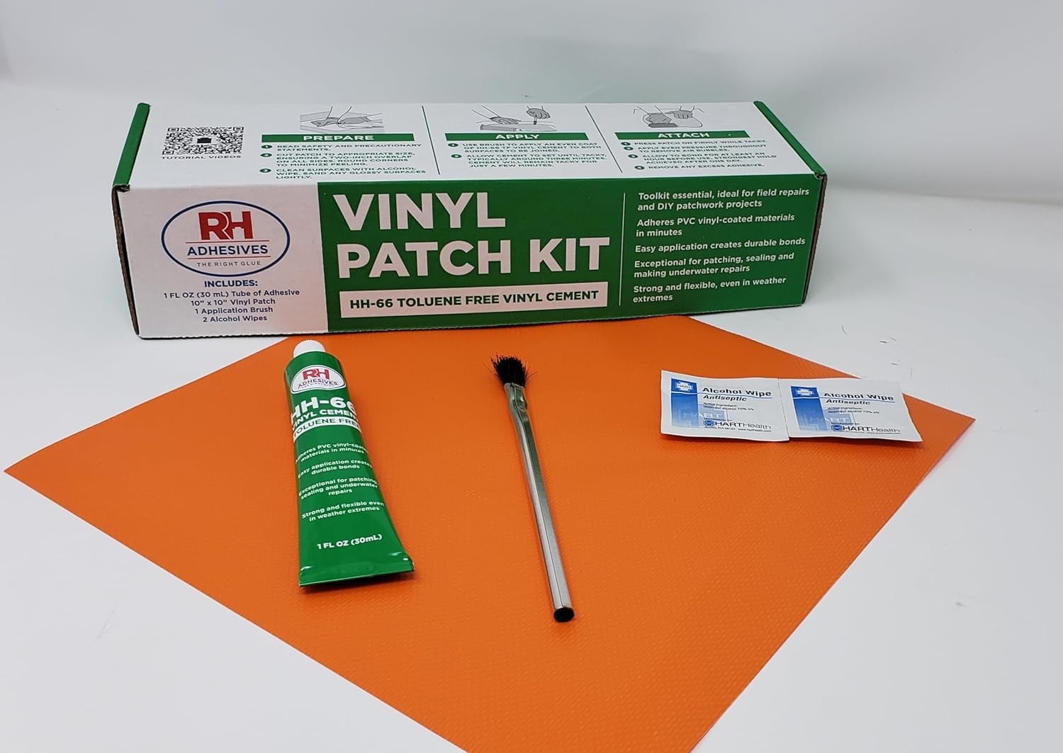 RH Adhesives Vinyl Patch Kit with 10-inch by 10-inch Reinforced Vinyl ...
